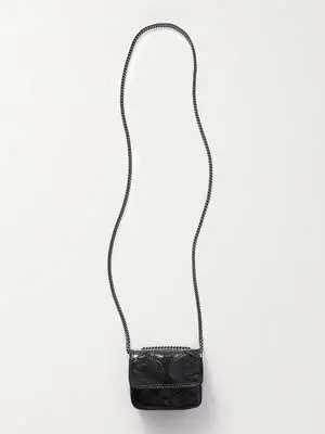 Saint Laurent Niki Micro Embellished Crinkled-leather Airpods Case