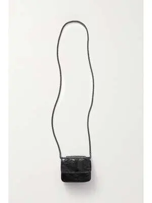 Saint Laurent Niki Micro Embellished Crinkled-leather Airpods Case