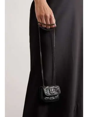 Saint Laurent Niki Micro Embellished Crinkled-leather Airpods Case