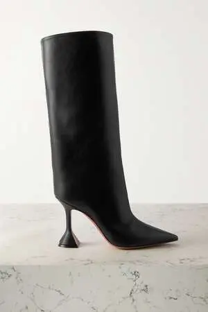 Amina Muaddi Fiona Leather Boots