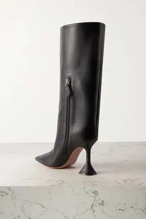 Amina Muaddi Fiona Leather Boots