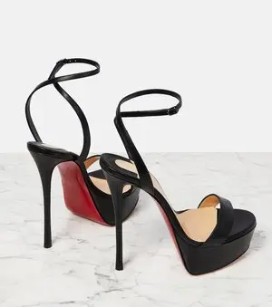 CHRISTIAN LOUBOUTIN Loubi Queen Alta 150 Leather Platform Sandals - Black