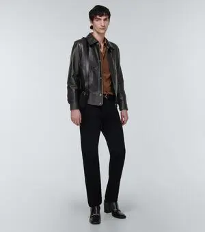 Saint Laurent Paneled Leather Jacket