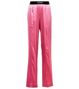 TOM FORD High-rise Satin Pants - Pink