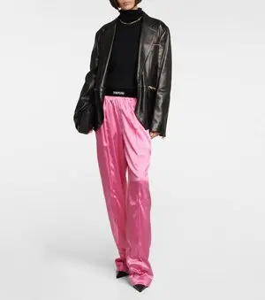 TOM FORD High-rise Satin Pants - Pink