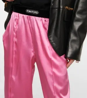 TOM FORD High-rise Satin Pants - Pink