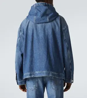 Dolce & Gabbana Zip-up Denim Jacket With Hood - Blue