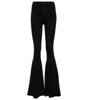 Stouls High-rise Suede Flared Pants