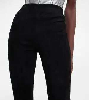 Stouls High-rise Suede Flared Pants