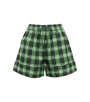 Ganni Checks Shorts For Women