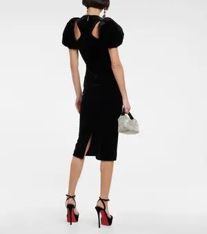 CHRISTOPHER KANE Wrap Velvet Midi Dress