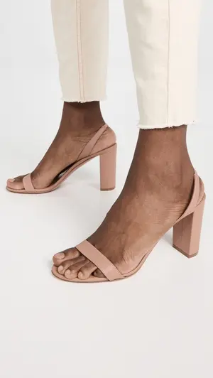 AQUAZZURA So Nude Block Sandals 85