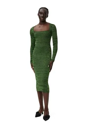 ganni kelly green dress Isabella Kelly Green Knit Midi Dress main image 1