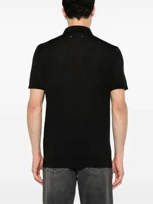 GOLDEN GOOSE Fine-knit Polo Shirt - Black