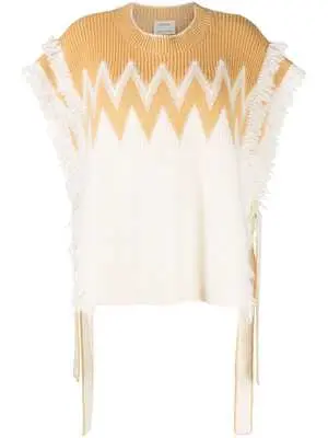 ONEFIFTEEN Fringe-detail Knit Top - Yellow