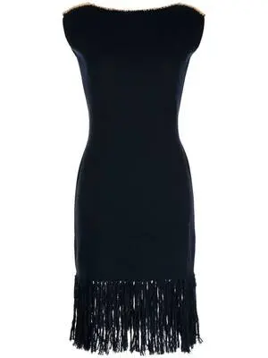 ONEFIFTEEN Fringed-edge Wool Dress