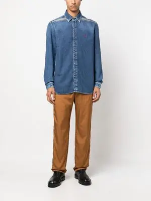 DIESEL® Embroidered-logo Denim Shirt