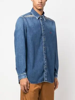 DIESEL® Embroidered-logo Denim Shirt