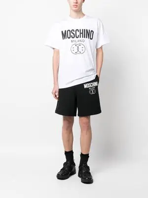 Moschino X Smiley Cotton Jersey Shorts - Black
