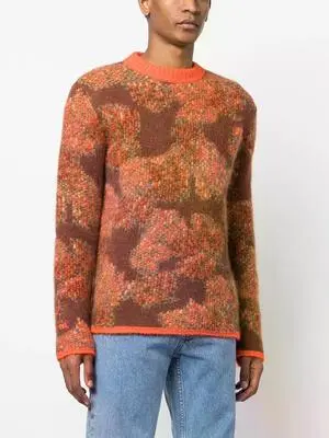 ERL Intarsia-knit Alpaca-wool Jumper - Orange