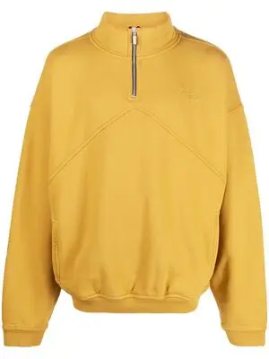 Rhude Logo-emboridered Quarter-zip Sweatshirt