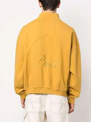 Rhude Logo-emboridered Quarter-zip Sweatshirt