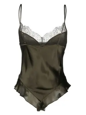 MAISON CLOSE Lace-trim Bodysuit