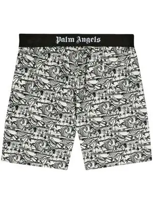 Palm Angels Graphic Shorts For Men