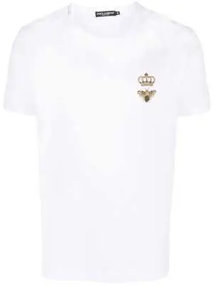 Dolce & Gabbana Embroidered Cotton T-shirt - White