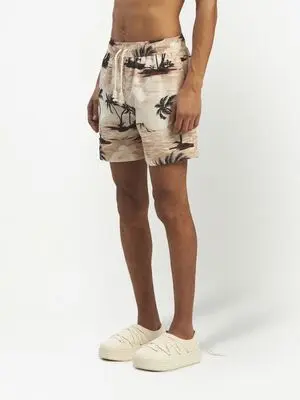 Palm Angels Dream Drawstring Swim Shorts - Neutrals