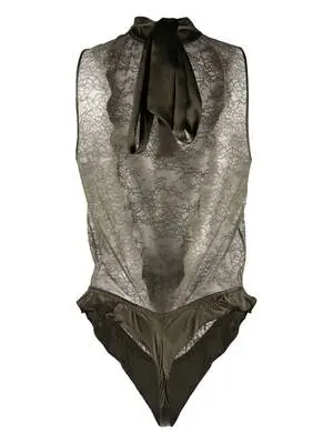 MAISON CLOSE Rear Tie-fastening Lace Body - Green