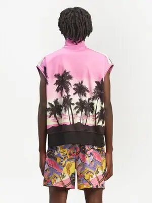 Palm Angels Sunset-print Striped Track Gilet - Purple