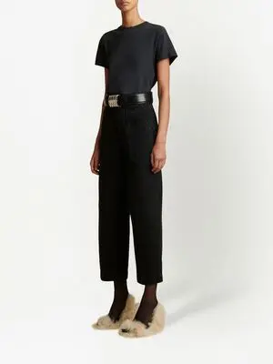 Khaite Emmy Lou Crewneck Short Sleeve T-shirt - Black
