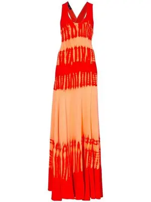 Proenza Schouler Tie-dye Print Knitted Dress - Orange
