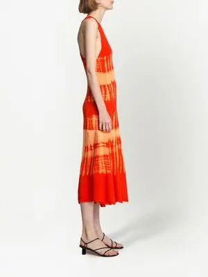 Proenza Schouler Tie-dye Print Knitted Dress - Orange