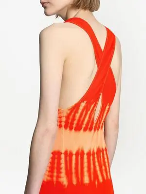Proenza Schouler Tie-dye Print Knitted Dress - Orange