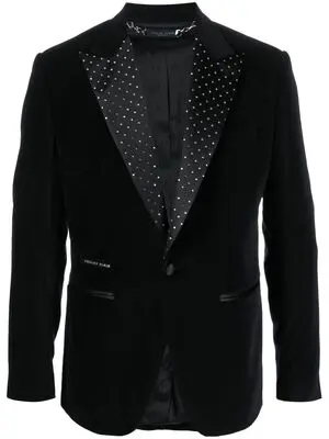 Philipp Plein Single-breasted Velvet Blazer