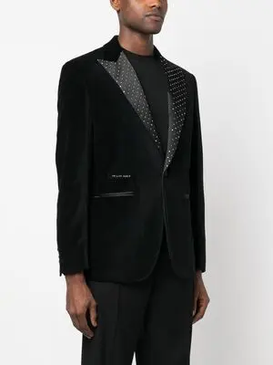 Philipp Plein Single-breasted Velvet Blazer