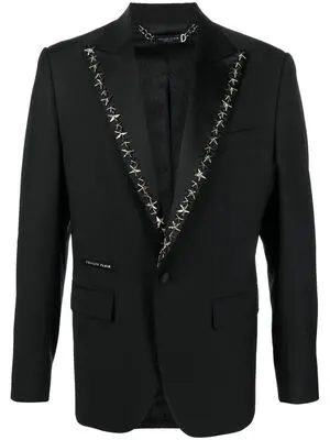 Philipp Plein Star Stud-embellished Single-breasted Blazer