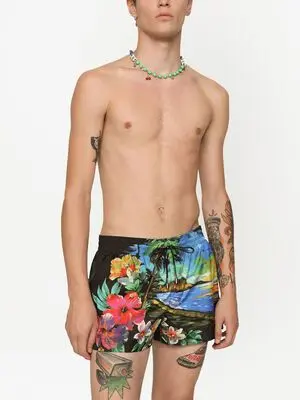 Dolce & Gabbana Graphic-print Swim Shorts