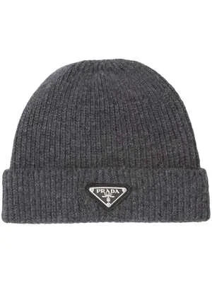 Prada Wool-cashmere Beanie - Grey