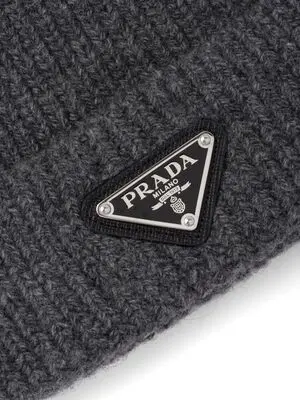 Prada Wool-cashmere Beanie - Grey