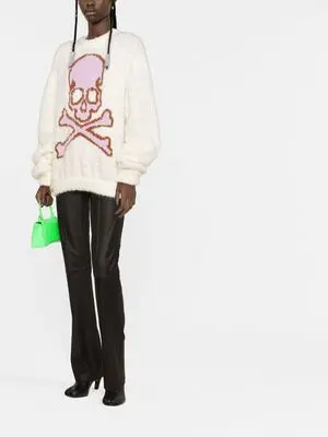 Philipp Plein Skull & Bones Knitted Jumper - Neutrals