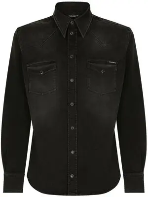 Dolce & Gabbana Button-up Denim Shirt - Black