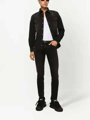 Dolce & Gabbana Button-up Denim Shirt - Black