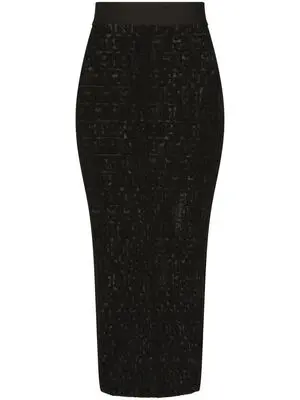 Dolce & Gabbana Dg-logo Tulle Pencil Skirt