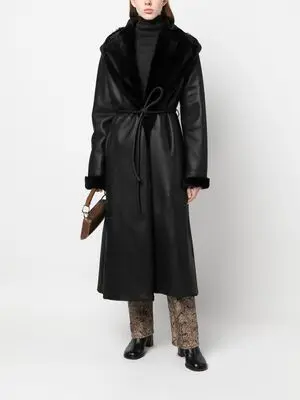 LISKA Tie-front Sheepskin Coat