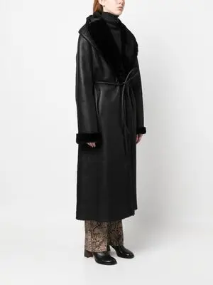 LISKA Tie-front Sheepskin Coat