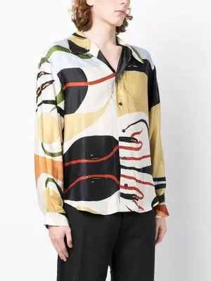 BETHANY WILLIAMS Abstract-print Cotton-silk Shirt - Yellow