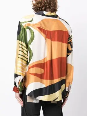 BETHANY WILLIAMS Abstract-print Cotton-silk Shirt - Yellow